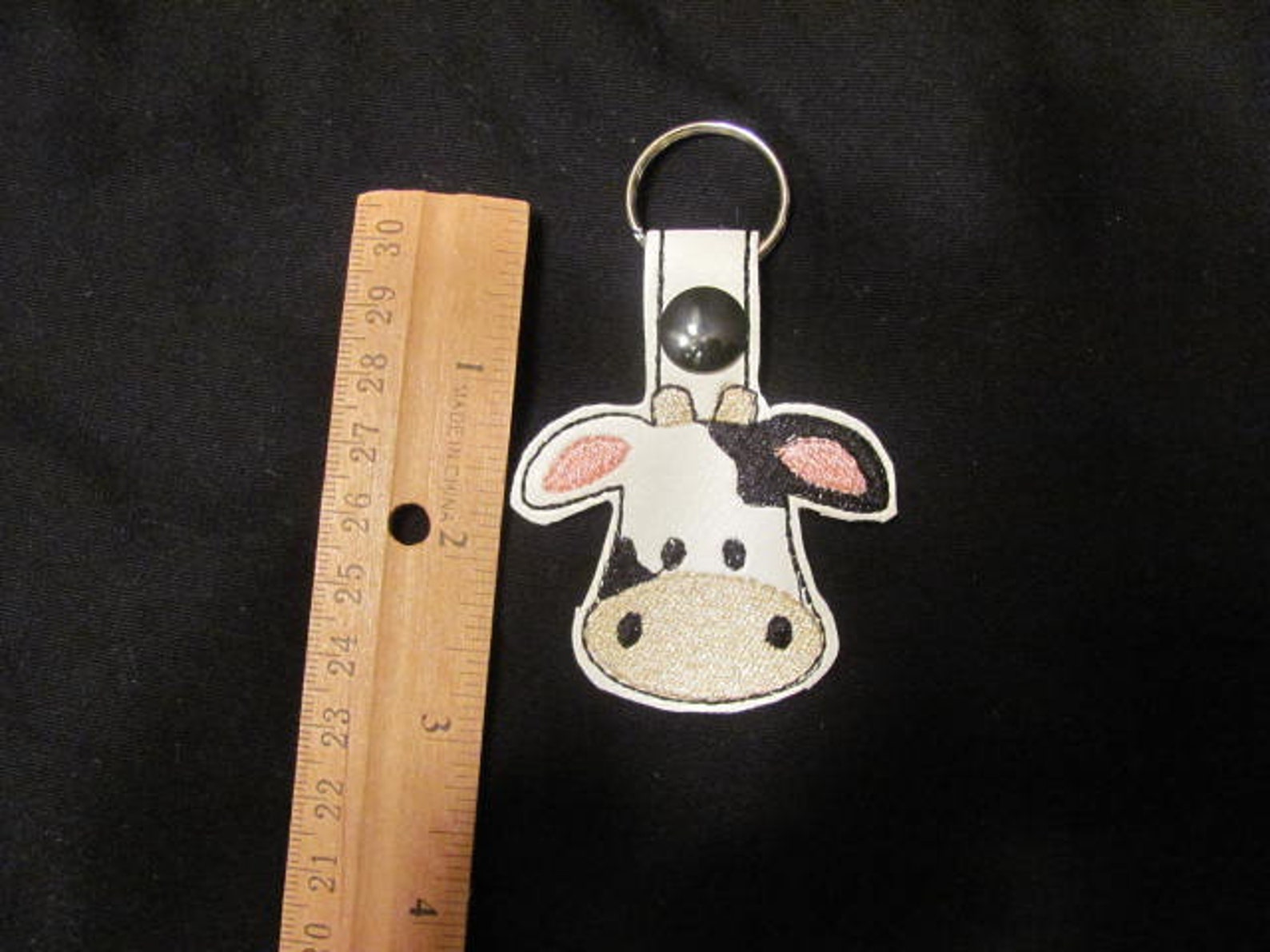 Cow Key Fob Cow Head Bag Tag Cow Key Chain Cow Christmas - Etsy