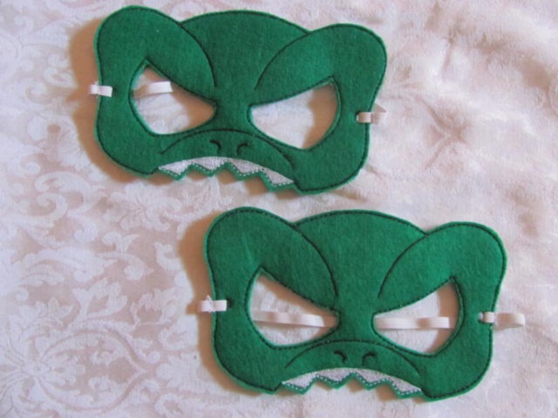 T-rex in Green Party Masks- Dinosaur Photo Prop - 2 Sizes - Felt Mask ...
