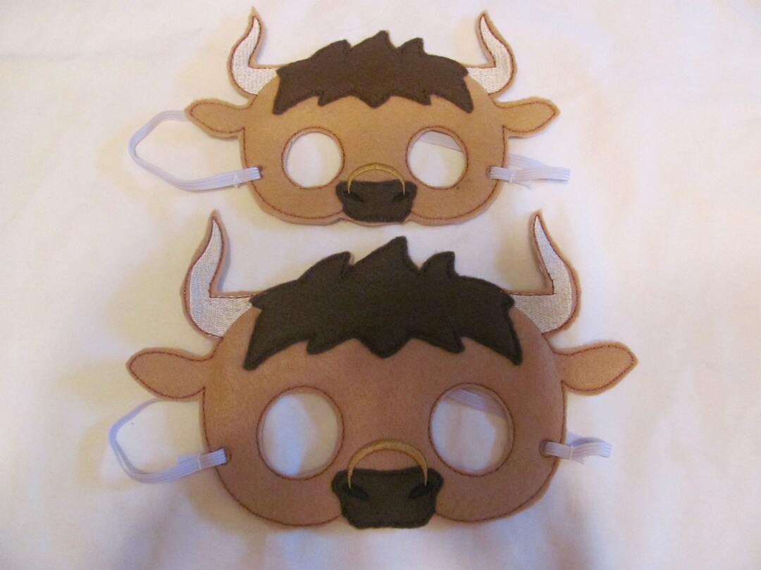 Bull Felt Party Mask - 2 Sizes - Bull Photo Prop - Bull Party Favor ...