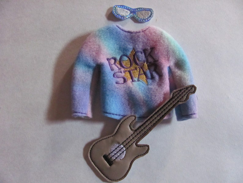 Elf Sweater -rock Star Elf Shirt - Rock Star Elf Sweater Set - Doll ...