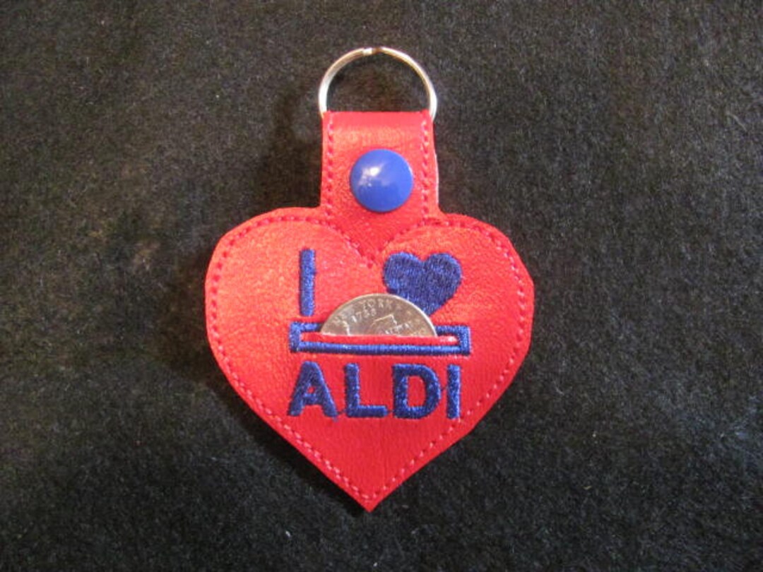 Quarter Key Chain, Heart Quarter Holder Keychain, I Heart Aldi Quarter ...