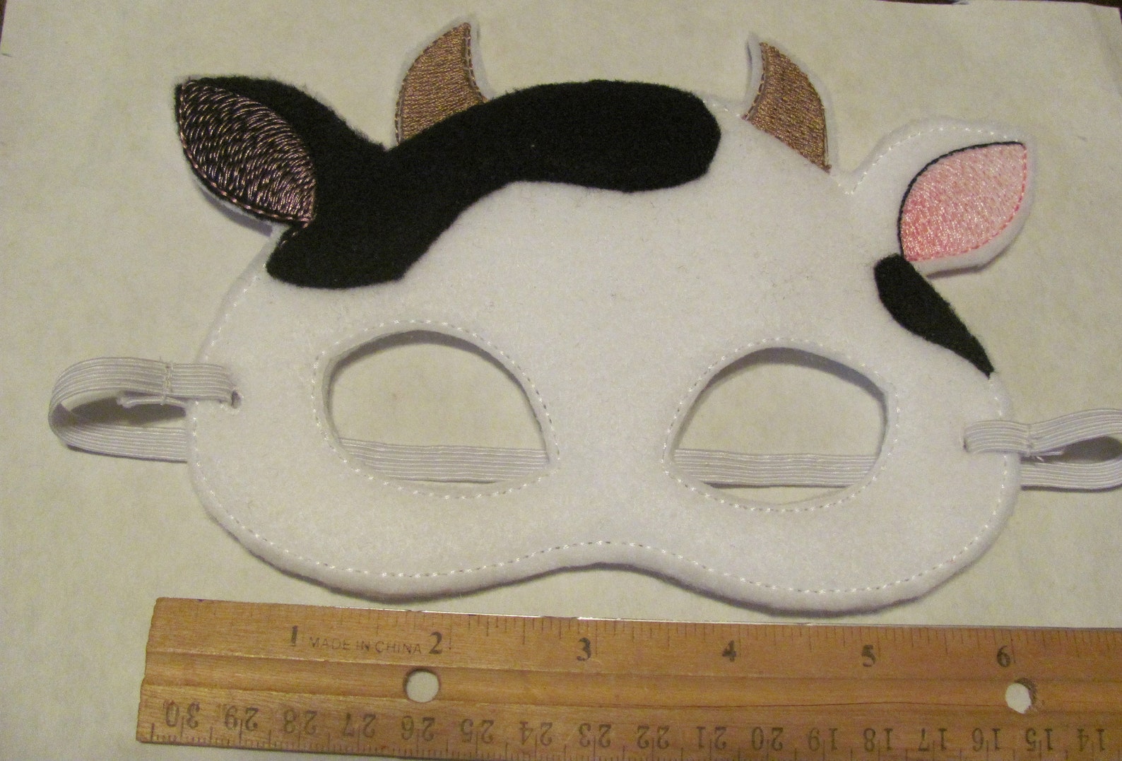 Cow Party Mask Cow Photo Prop Black and White Cow Party Favor Cow Felt ...