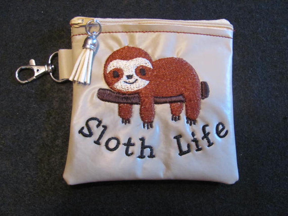 Sloth Life Zipper Bag Sloth Mask Bag Sloth Life Organizer | Etsy