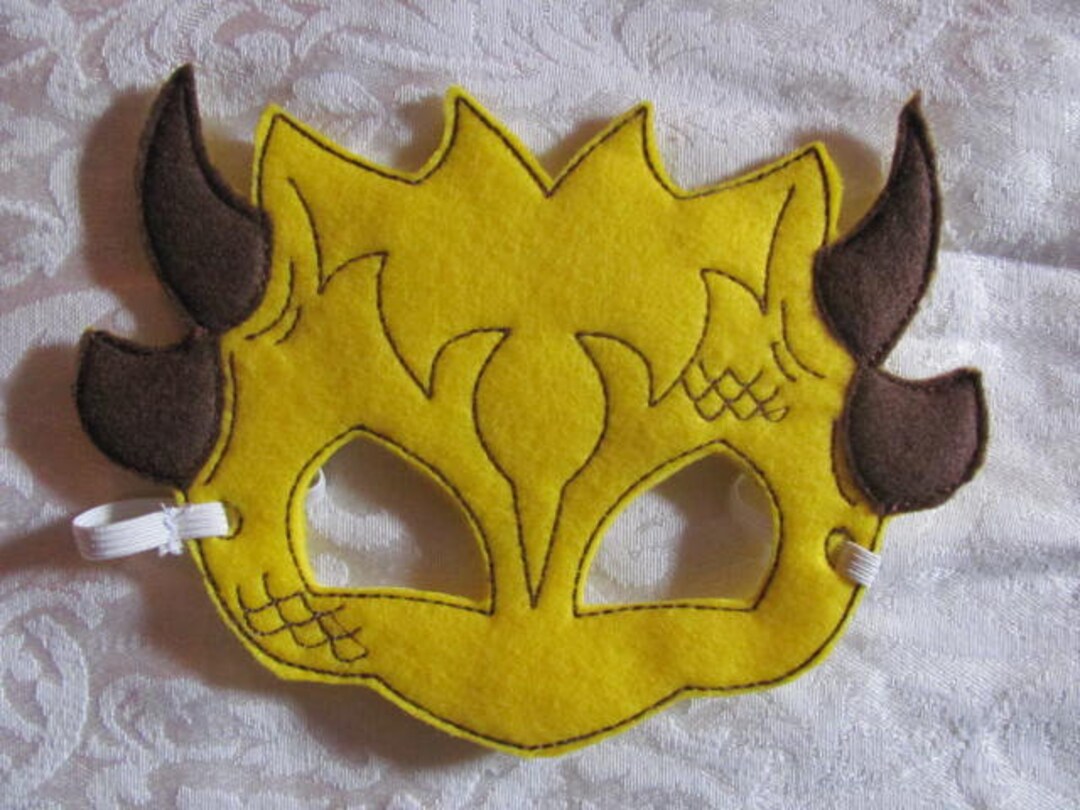 Dragon Party Masks- Dragon Photo Prop- Yellow Dragon Felt Mask ...