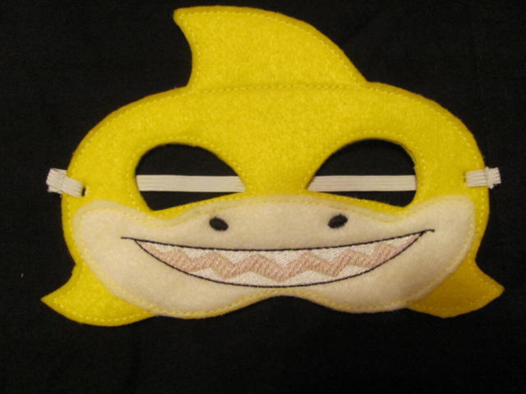 Yellow Shark Party Masks- Shark Photo Prop - Felt Mask - Birthday ...