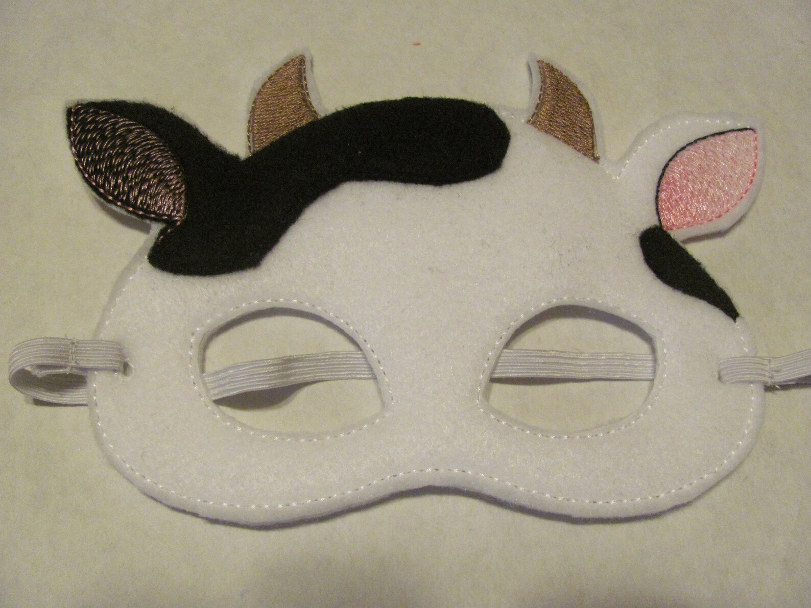 Cow Party Mask Cow Photo Prop Black and White Cow Party Favor Cow Felt ...