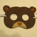 Brown Bear Felt Party Mask - Brown Bear Photo Prop - 2 Sizes - Brown ...