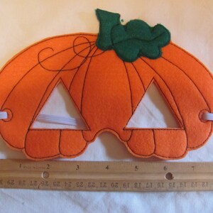 Jack O Lantern Felt Party Mask - Pumpkin Photo Prop - 2 Sizes - Jack O ...