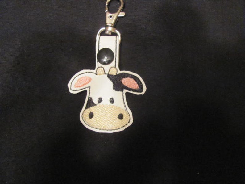 Cow Key Fob Cow Head Bag Tag Cow Key Chain Cow Christmas - Etsy