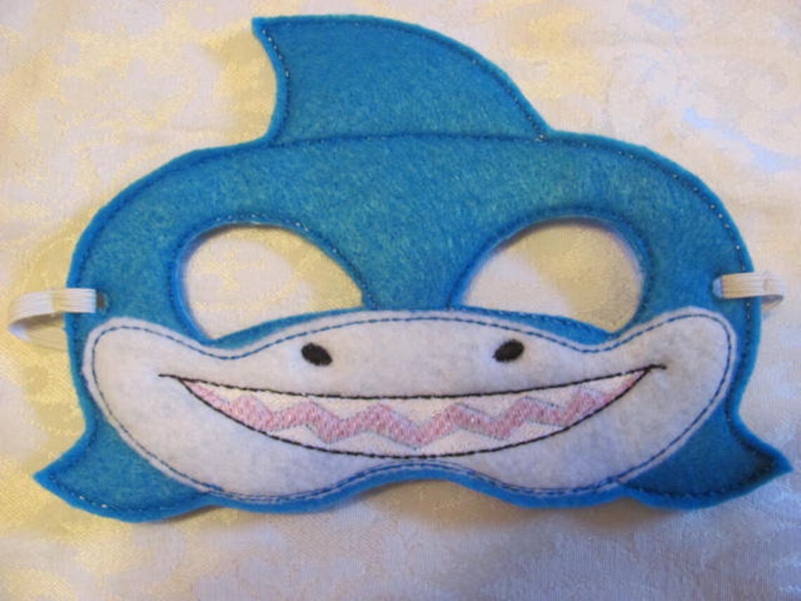 Blue Shark Party Masks- Shark Photo Prop - Felt Mask - Birthday Present ...