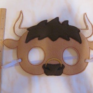 Bull Felt Party Mask - 2 Sizes - Bull Photo Prop - Bull Party Favor ...