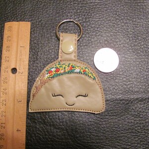 Quarter Key Chain, Taco Keychain, Taco Quarter Holder, Embroidered Key ...