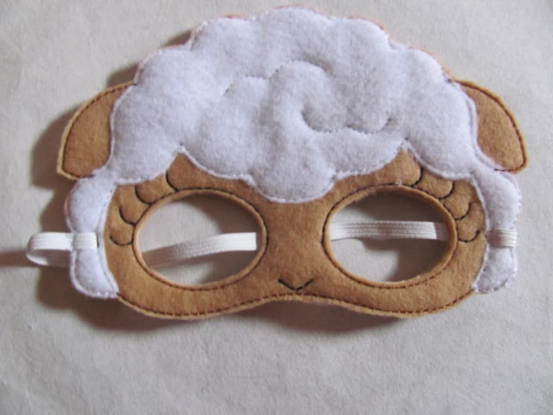 Lamb Party Mask - Sheep Photo Prop - Tan Lamb Party Favor - Girl Sheep ...