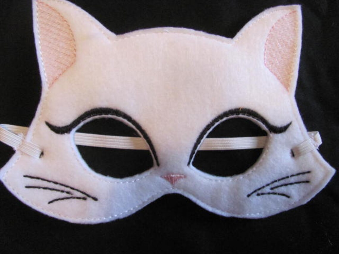 White Kitty Cat Party Masks Kitty Cat Photo Prop Felt Mask | Etsy