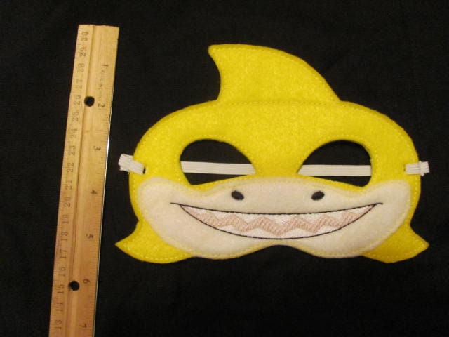 Yellow Shark Party Masks Shark Photo Prop Felt Mask | Etsy