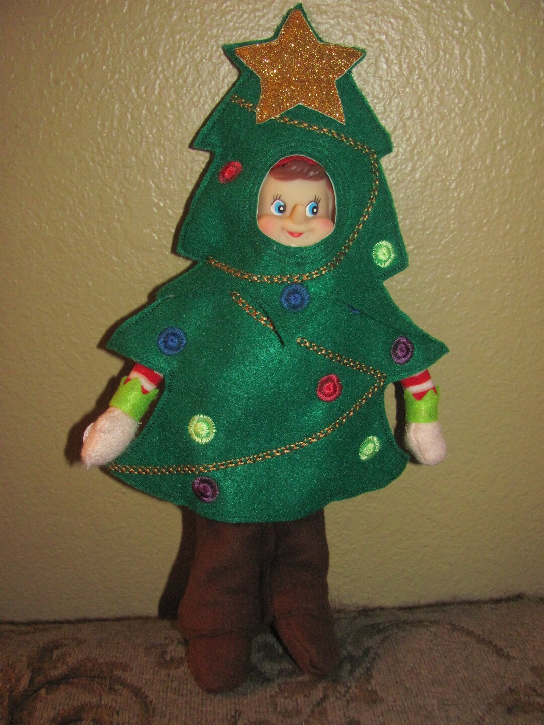 Elf Costume - Elf Shirt - Christmas Elf Christmas Tree Costume - Doll ...