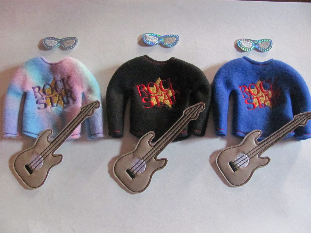 Elf Sweater -rock Star Elf Shirt - Rock Star Elf Sweater Set - Doll ...