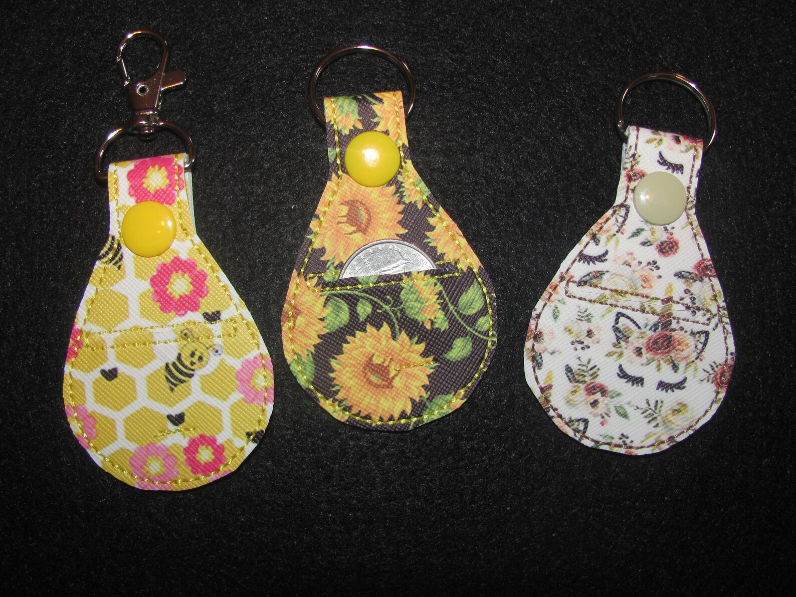 Quarter Key Chain Oval Quarter Holder Keychain Oval Quarter | Etsy