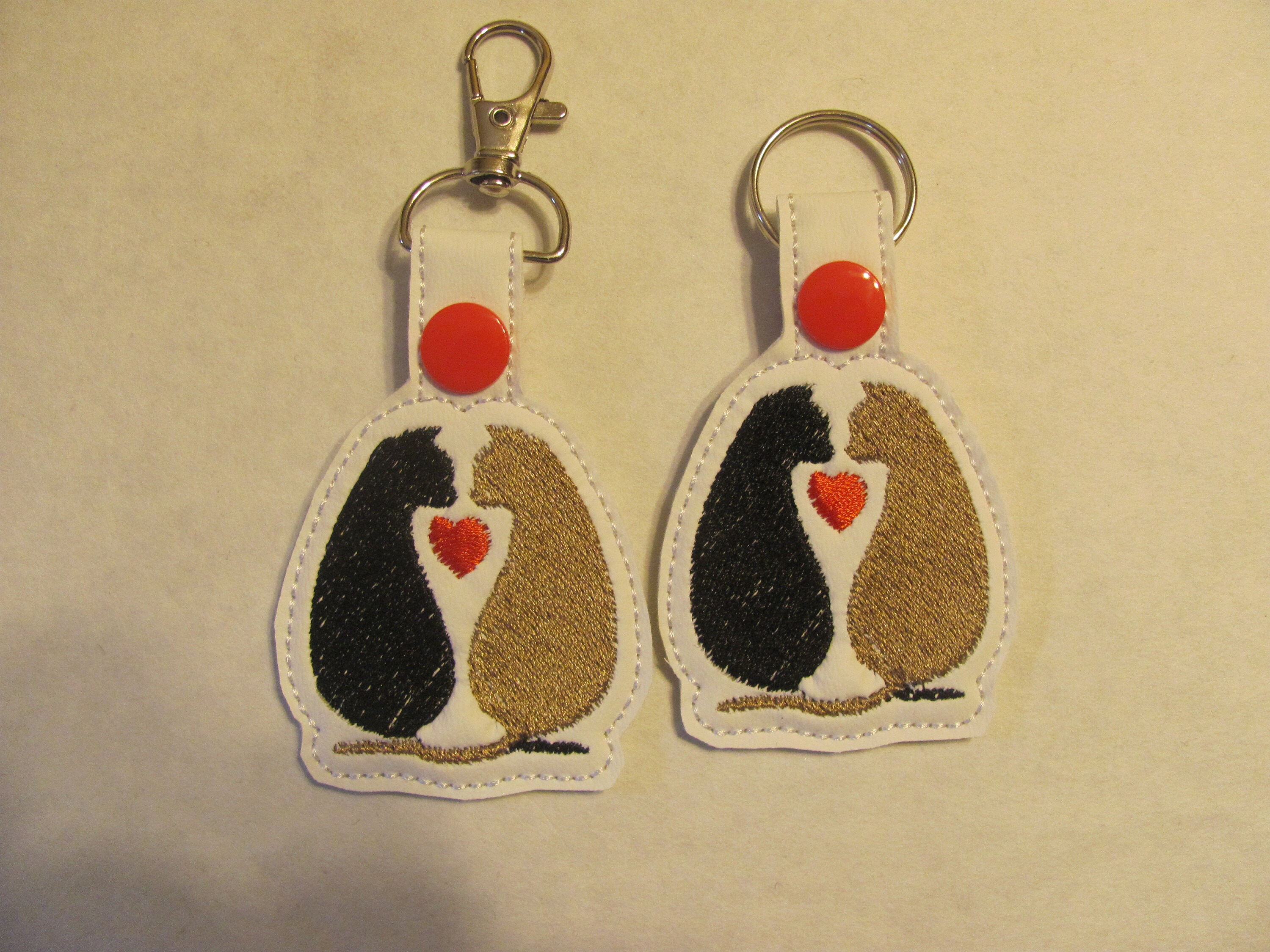 Kitty Love Key Chain - Kitty Cat Love Keyring- Kitties Keyfob - Cats ...