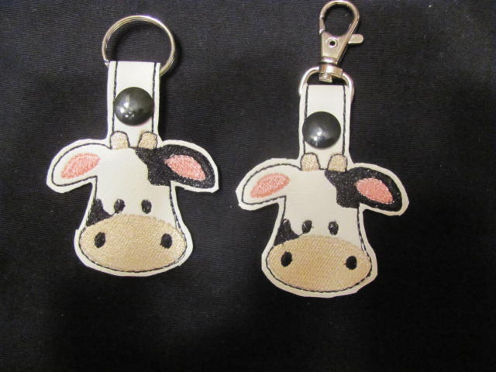 Cow Key Fob Cow Head Bag Tag Cow Key Chain Cow Christmas - Etsy