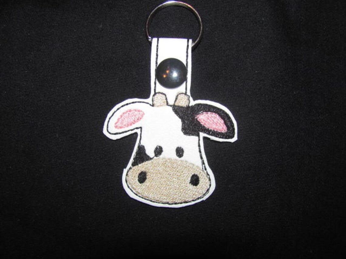 Cow Key Fob Cow Head Bag Tag Cow Key Chain Cow Christmas - Etsy