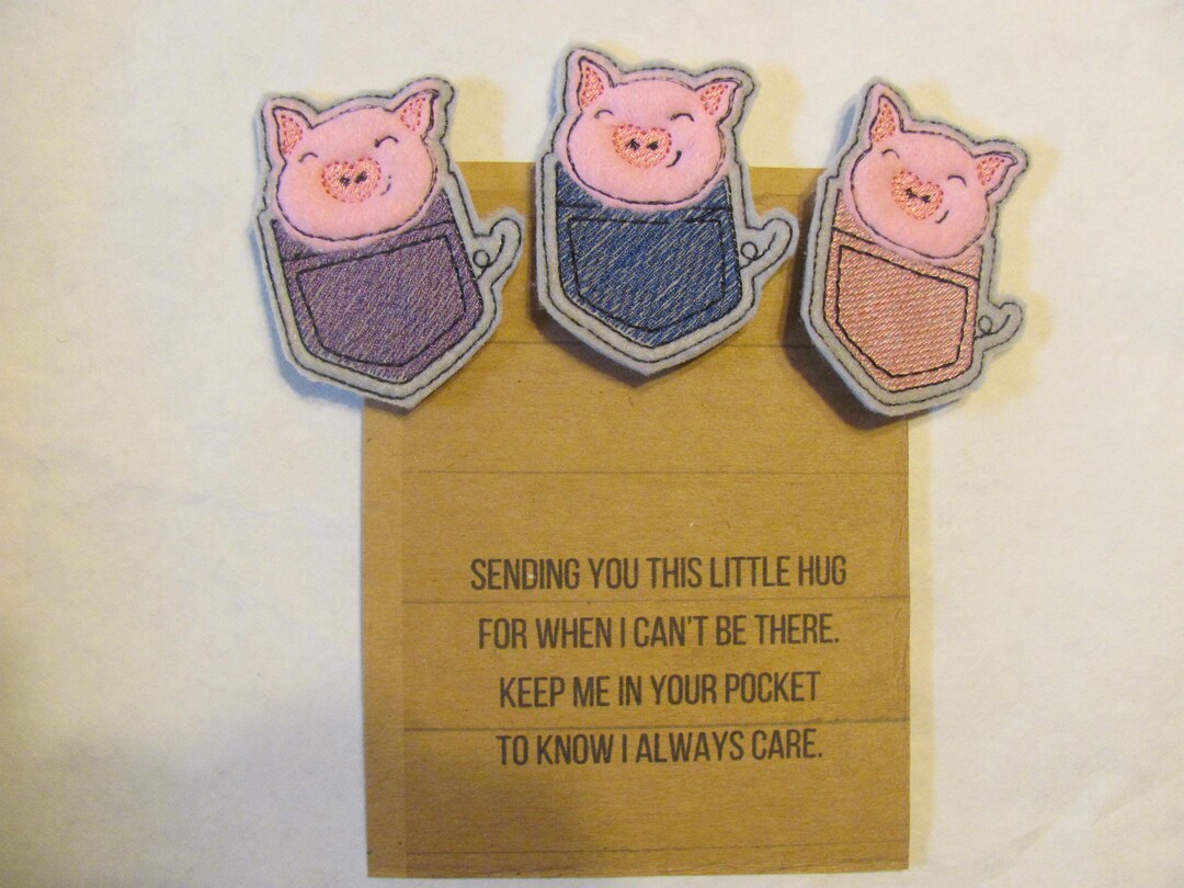 Pig Pocket Hug With Card - Pig Pocket Hug - Pig Pocket Pal With Card ...