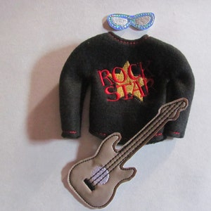 Elf Sweater -rock Star Elf Shirt - Rock Star Elf Sweater Set - Doll ...