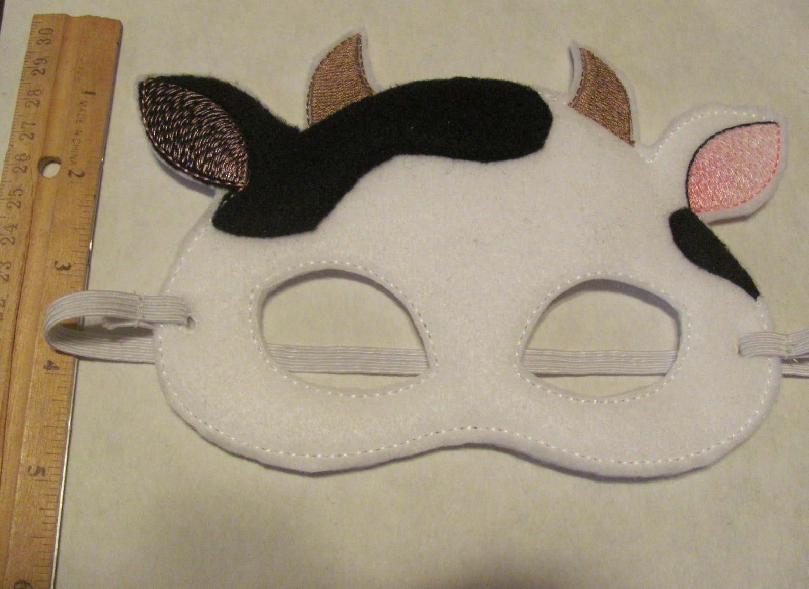 Cow Party Mask Cow Photo Prop Black and White Cow Party Favor Cow Felt ...