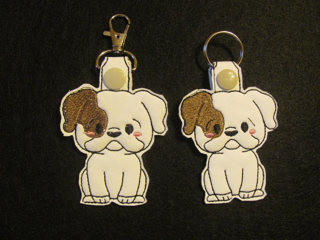Dog Keychain - Bulldog Key Fob - Bulldog Bag Tag - Bulldog Key Chain ...