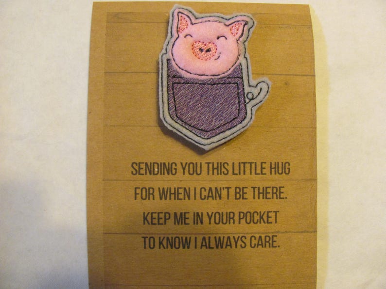 Pig Pocket Hug With Card - Pig Pocket Hug - Pig Pocket Pal With Card ...