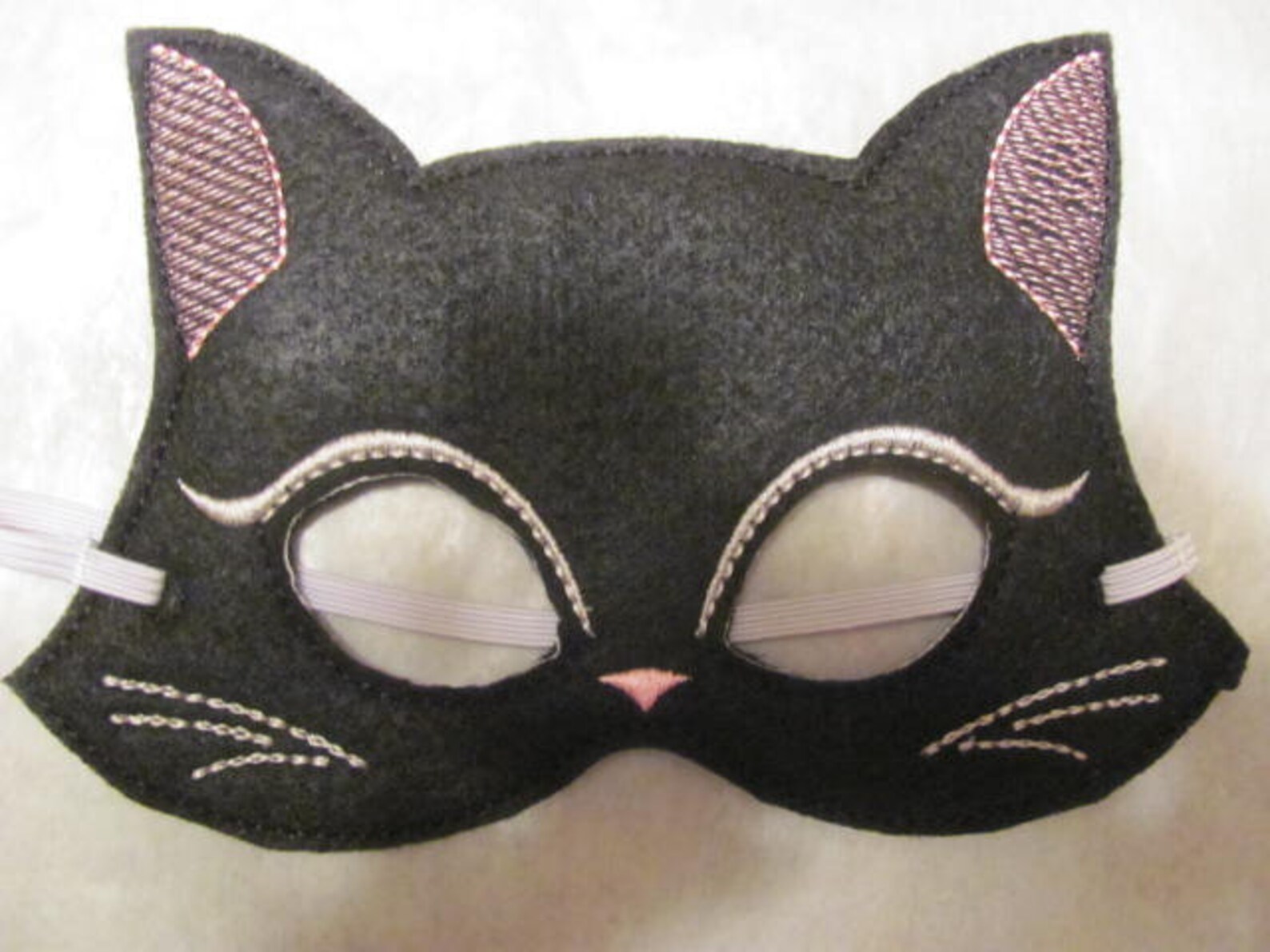 Black Kitty Cat Party Masks- Kitty Cat Photo Prop - Black Cat Felt Mask ...