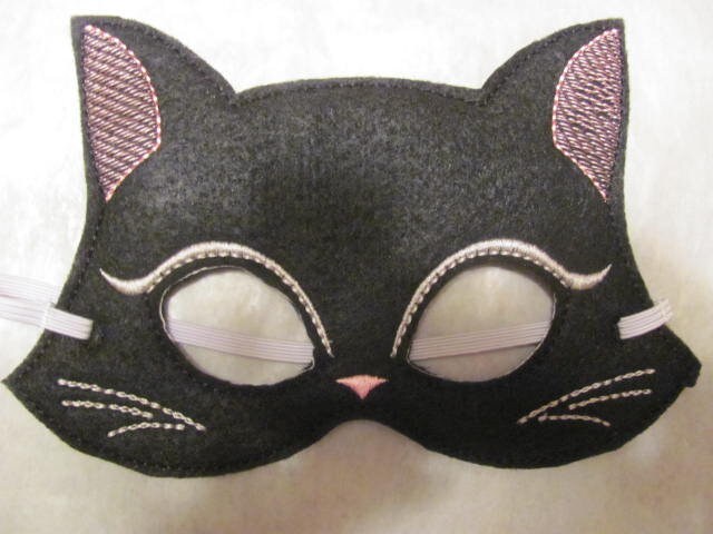 Black Kitty Cat Party Masks- Kitty Cat Photo Prop - Black Cat Felt Mask ...