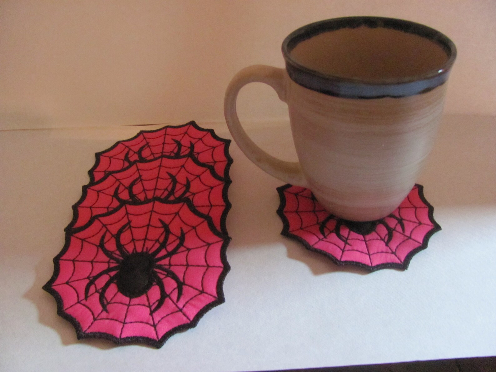 Spider Coaster Set Pink Spider Coaster Set Spider Web - Etsy