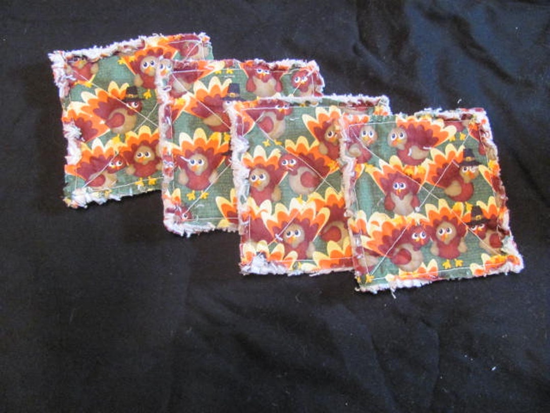 Turkey Coaster Set - Set of 4 Coasters - Farmhouse Coasters ...
