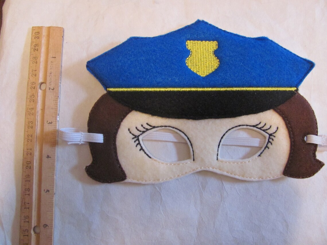 Female Police Officer Party Mask - Girl Police Officer Photo Prop ...