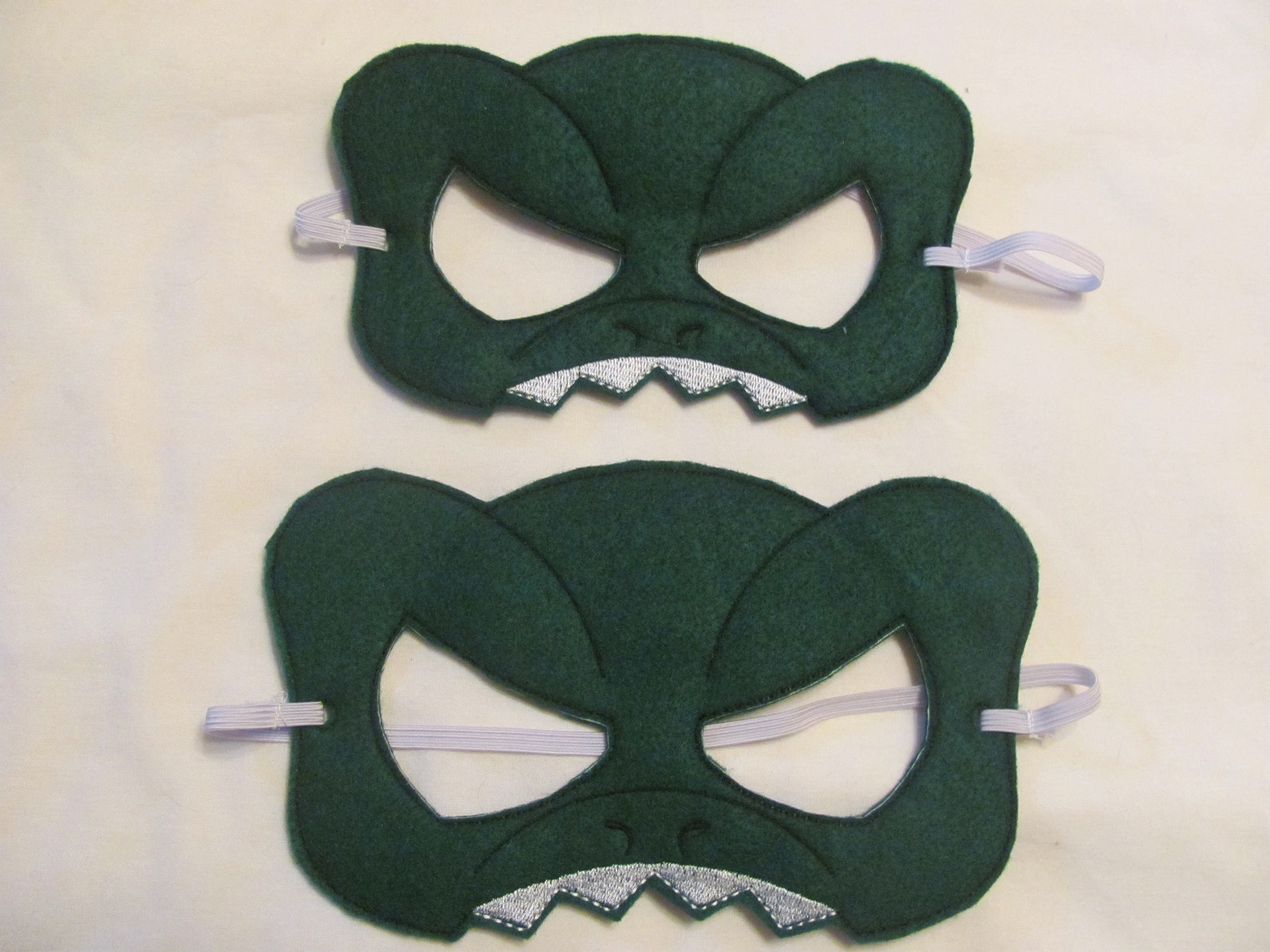 T-rex in Green Party Masks- Dinosaur Photo Prop - 2 Sizes - Felt Mask ...