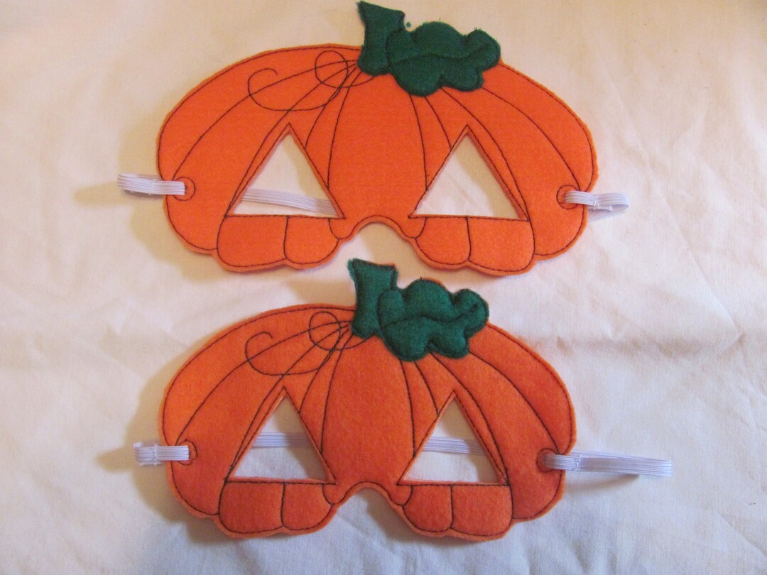 Jack O Lantern Felt Party Mask - Pumpkin Photo Prop - 2 Sizes - Jack O ...