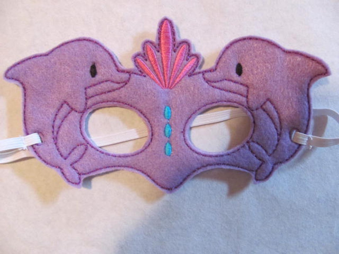 Dolphin Party Masks- Dolphin Photo Prop - Purple Dolphin Felt Mask ...