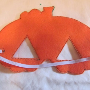 Jack O Lantern Felt Party Mask - Pumpkin Photo Prop - 2 Sizes - Jack O ...