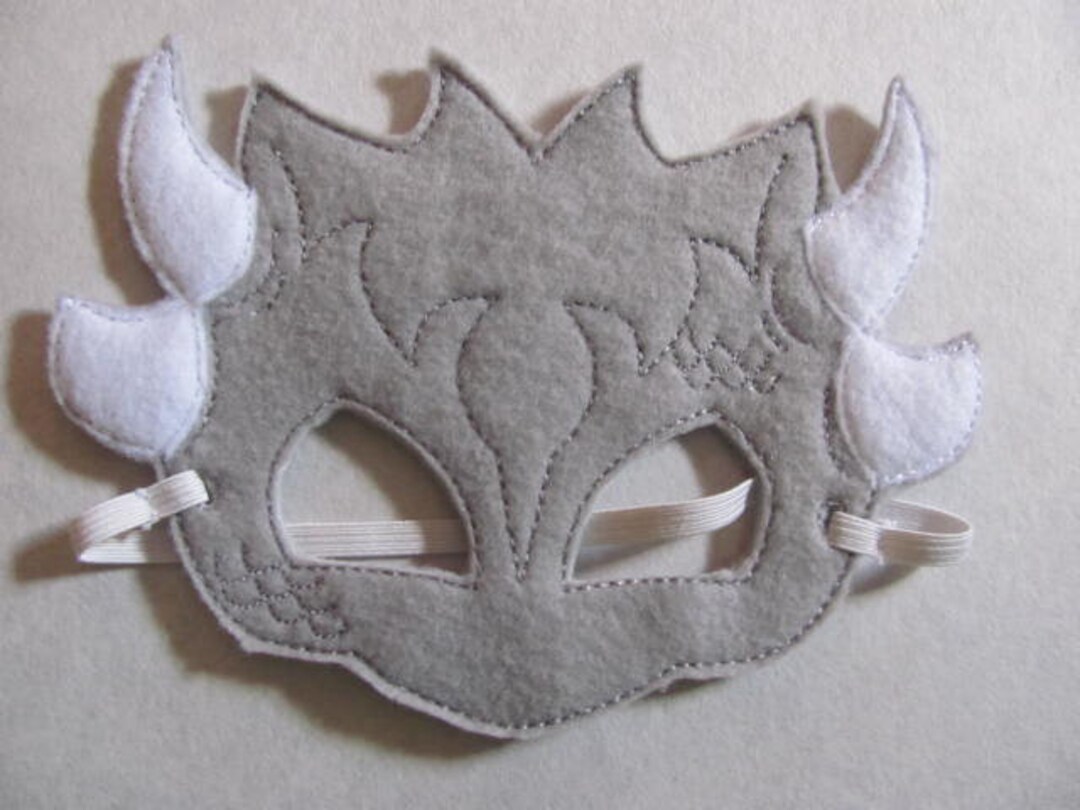 Dragon Party Masks-gray Dragon Photo Prop - Gray Dragon Felt Mask ...