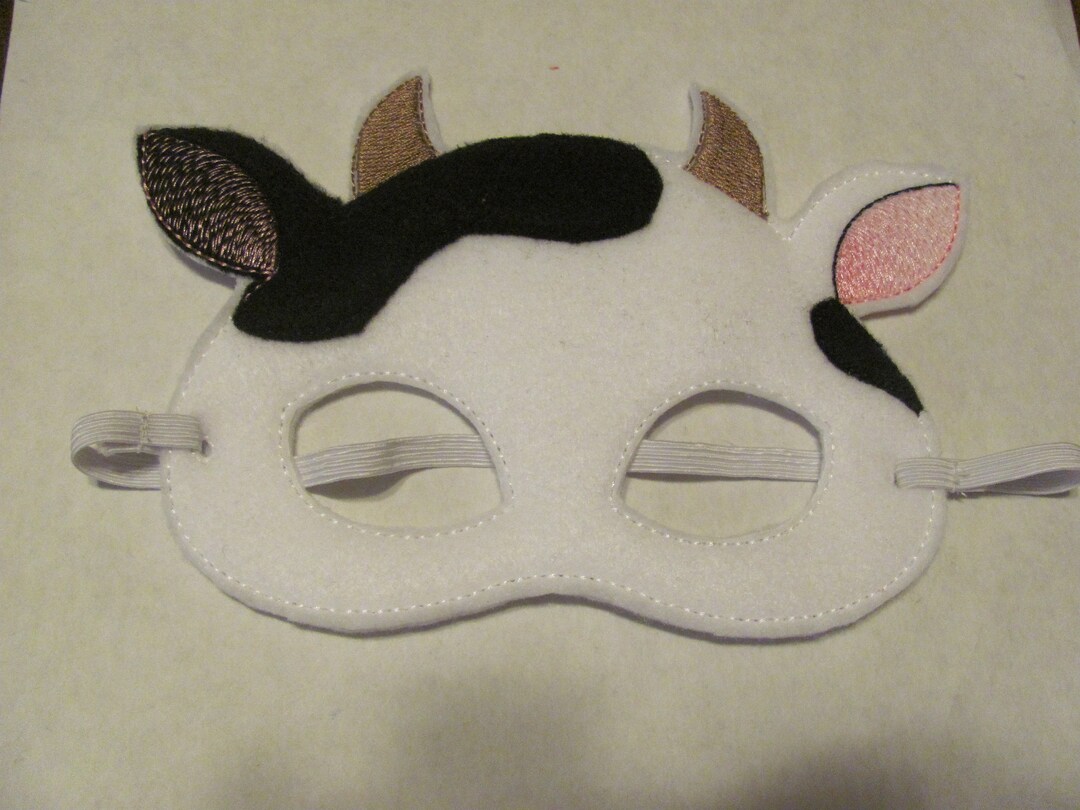 Cow Party Mask - Cow Photo Prop - Black and White Cow Party Favor - Cow ...