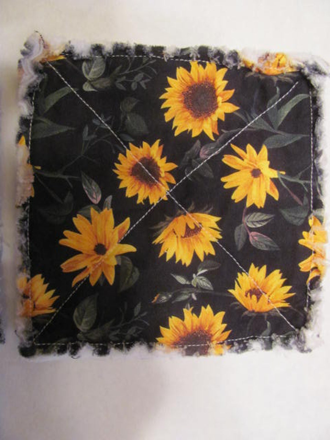 Sunflower Coaster Set Rag Quilted Coaster Set Set of 4 - Etsy