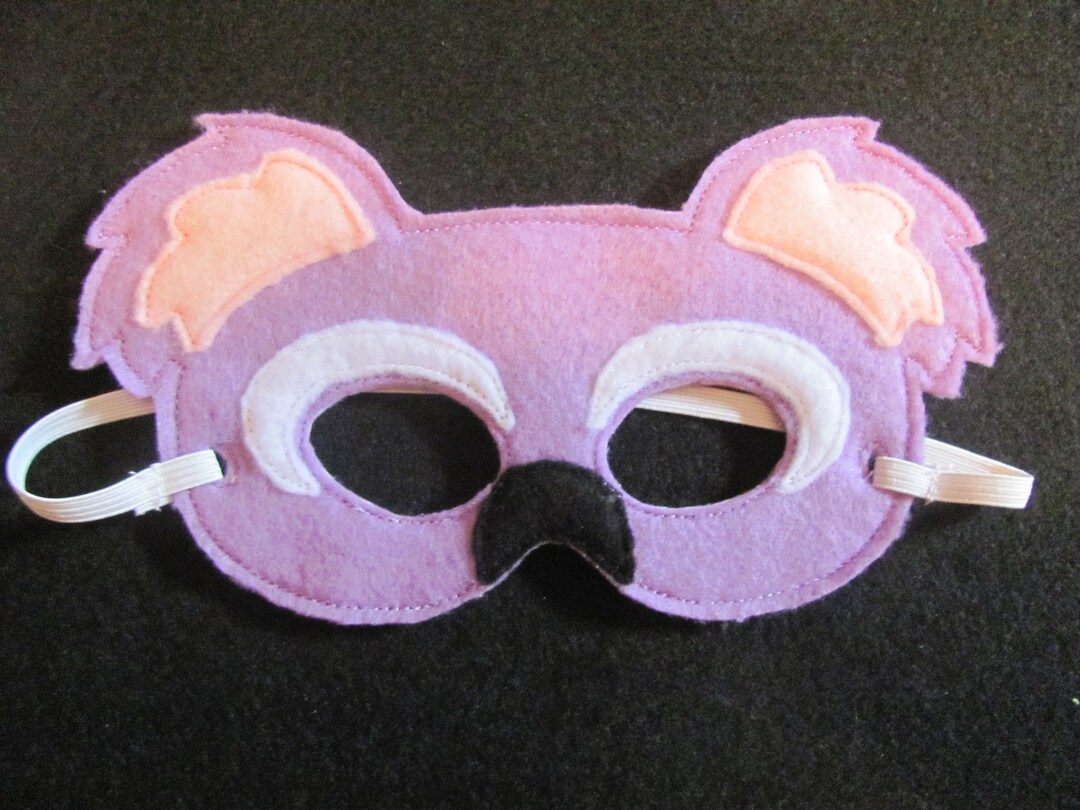 Koala Bear Felt Party Mask - Purple Koala Photo Prop - Purple Koala ...