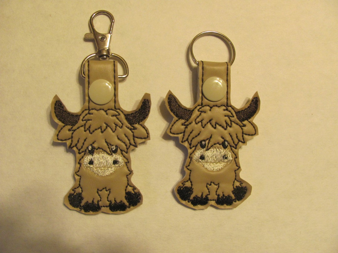 Highland Cow Key Chain - Highland Cow Keyring- Highland Cow Keyfob ...