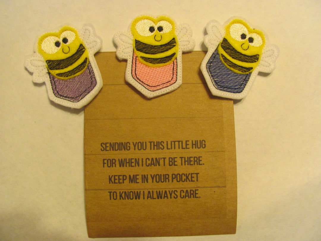 Bee Pocket Hug With Card - Bumble Bee Pocket Hug - Honey Bee Hug Card ...