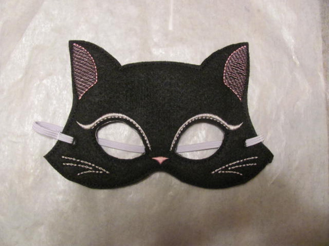 Black Kitty Cat Party Masks Kitty Cat Photo Prop Black Cat Felt Mask ...