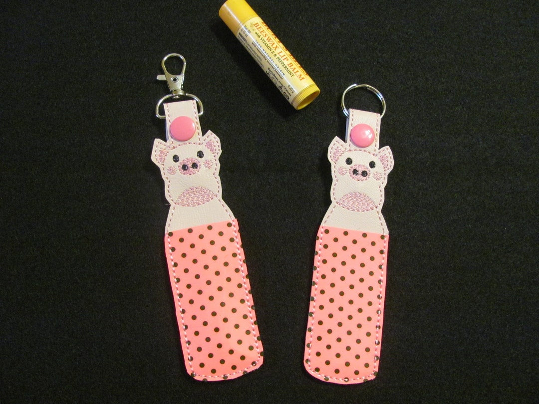 Pudgy Pig Lip Balm Holder - Pig Lip Balm Case - Pudgy Pig Key Fob - Pig ...