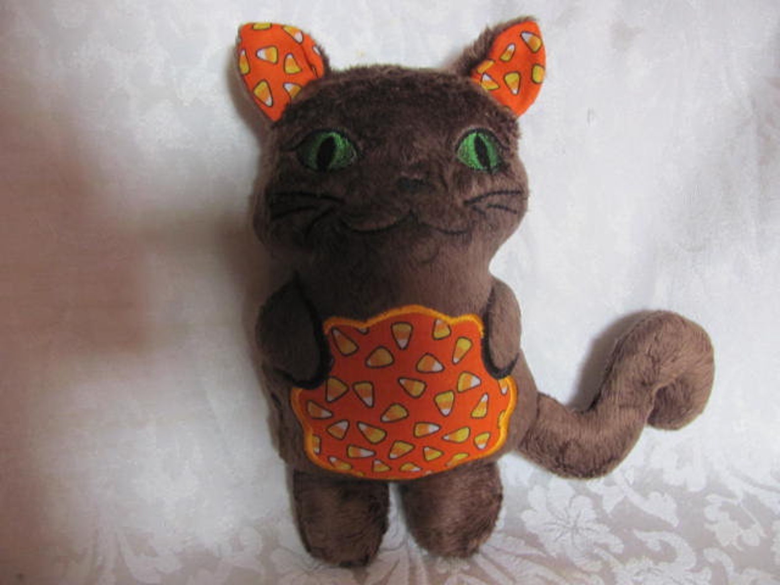Halloween Kitty Stuffed Animal- Candy Corn Cat- Kitty Cat Stuffie ...