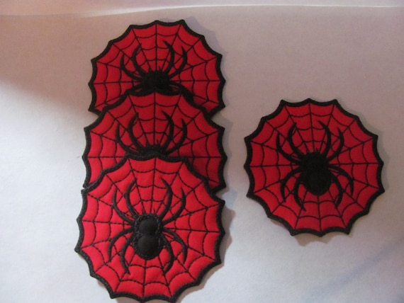 Spider Coaster Set Red Spider Coaster Set Spider Web - Etsy