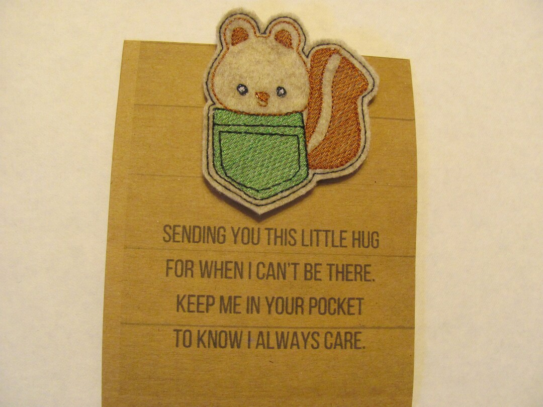 Squirrel Pocket Hug With Card - Squirrel Pocket Hug - Squirrel Hug Card ...